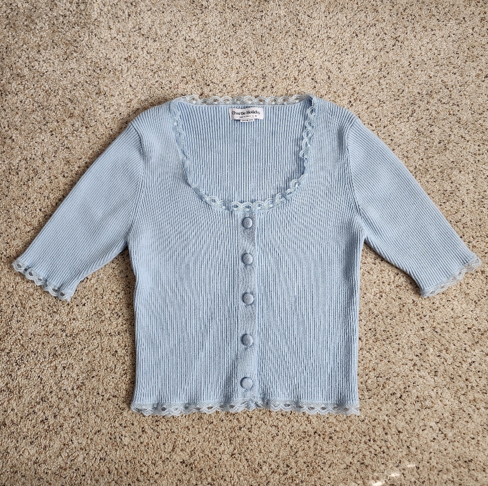 Charlie Holiday Cottage Core Button Down Top - Gem